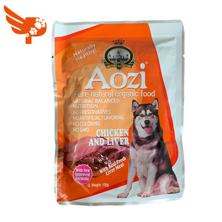 Aozi Dog Wet Food 100g x 1 bag - Chicken & Liver Flavor - sold per ...