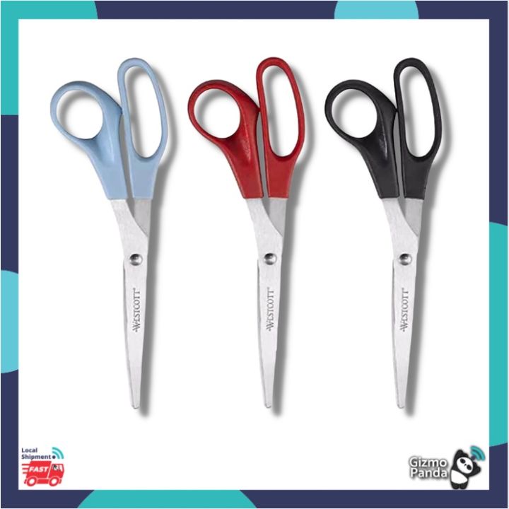 Red/Blue/Black All Purpose Value Scissors Straight | 7 and 8 Inches ...