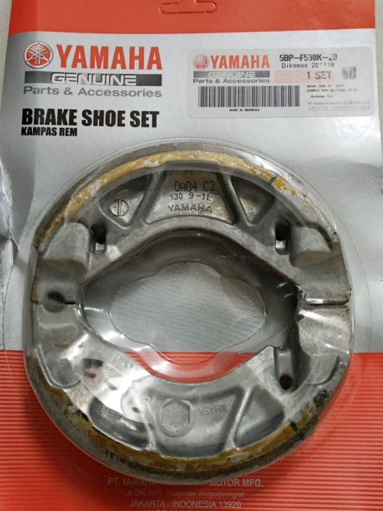 ORIGINAL YAMAHA REAR BRAKE SHOE COMP SET YAMAHA MIO AEROX (5BP-F530K-20 ...