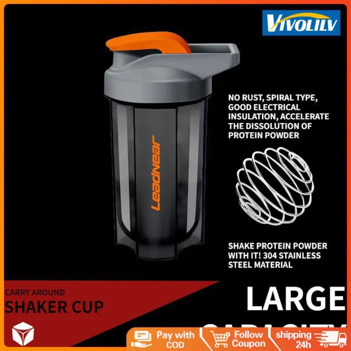 VIVOLILV 500Ml Blender Shaker Bottle With Stainless Whisk Ball Bpa Free ...