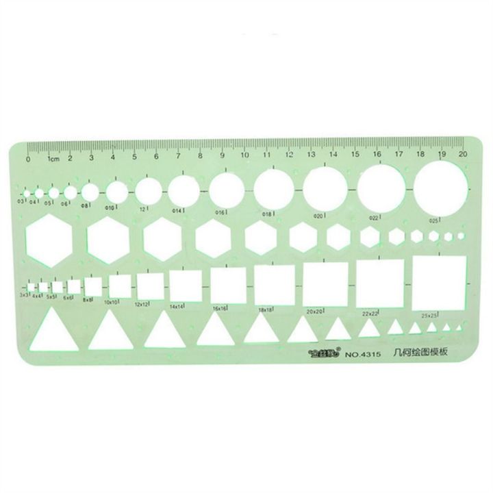 GOLDMINES Students Office Supplies Circles Multi Shaped Green Stencil ...