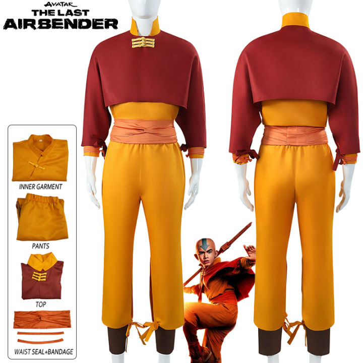 Avatar The Last Airbender Aang Cosplay Costume For Adult Kids Halloween ...