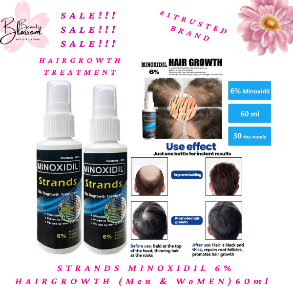 ( SET OF 2)AUTHENTIC Minoxidil Strands 6% Minoxidil Topical Solution ...