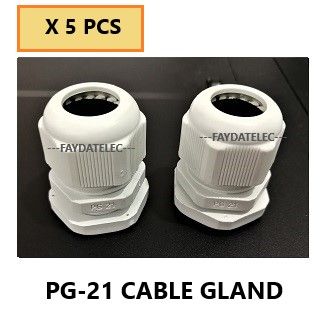 NYLON CABLE GLAND / PG THREAD CABLE GLAND PG21 (GREY/WHITE) ADJUSTABLE ...