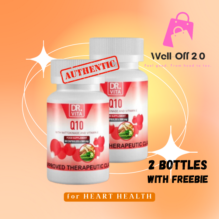 Dr. Vita Q10 with Nattokinase and Vitamin E 500 mg x 30 capsules 2 BOTTLES | Lazada PH