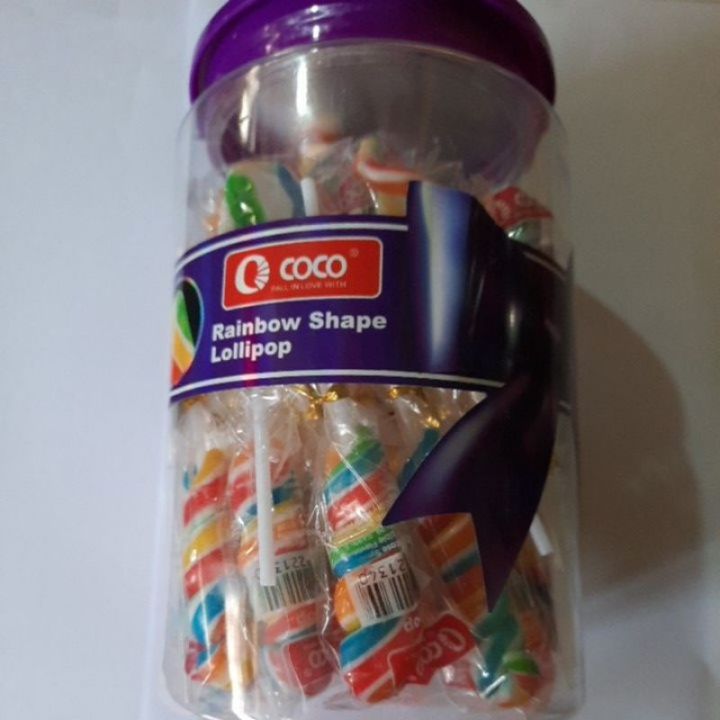 COCO Rainbow Shape Lollipop Jar 30 pcs | Lazada PH