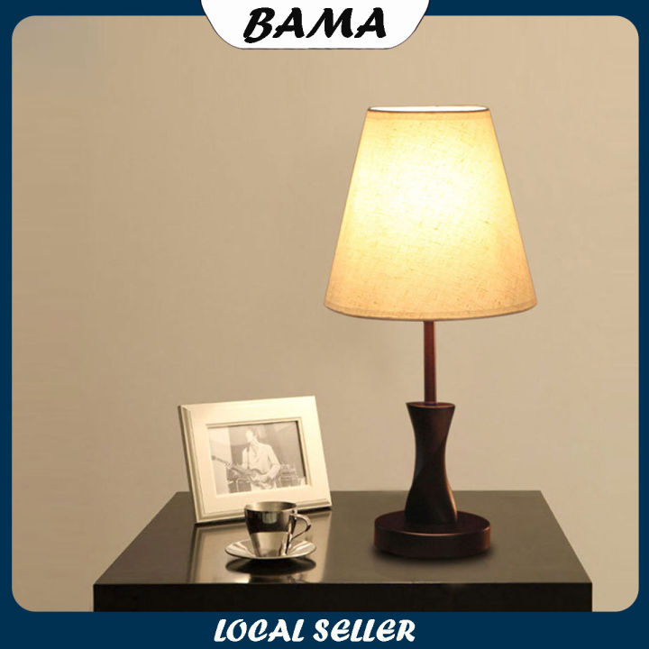 BAMA Side Table Lamp Fabric Lamp Bedroom Deco Lamp Lampu Perhiasan XZY ...