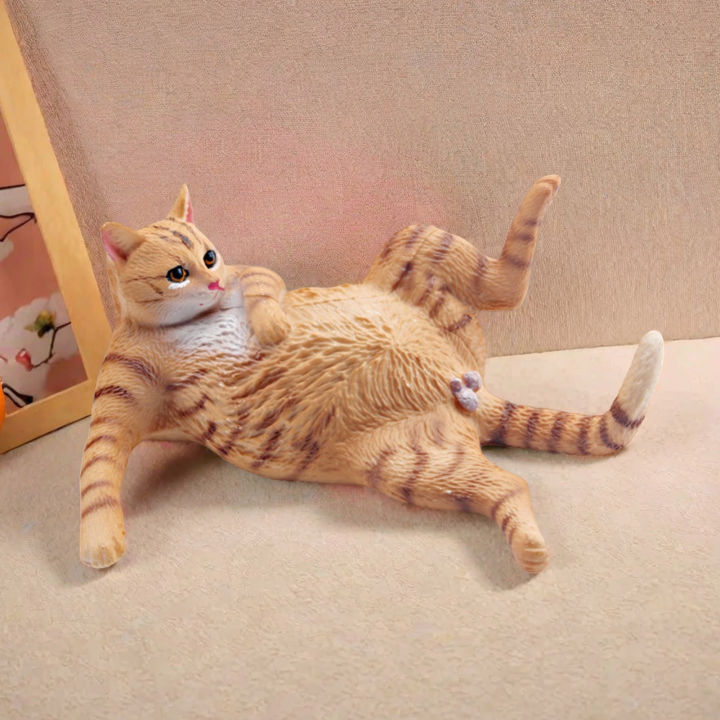 deveodo Realistic Cat Statue Simulated Cat Model Favorite Cute White ...
