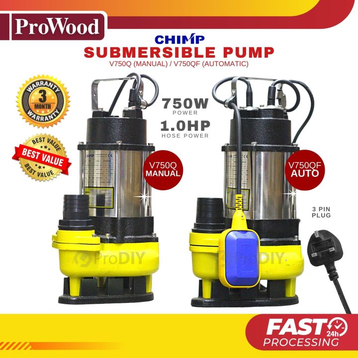 chimp v750q / v750qf stainless steel submersible water pump manual ...