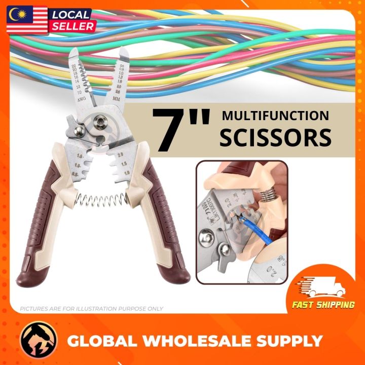 7" Pemotong Wayar Pelbagai Fungsi Multi Wire Cutter Crimping Tool ...