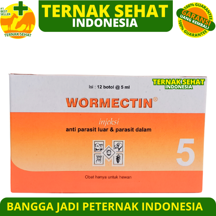 WORMECTIN 5 ML 1 BOX (12 BOTOL) - Obat Anti Parasit Kutu Scabies Gudig ...