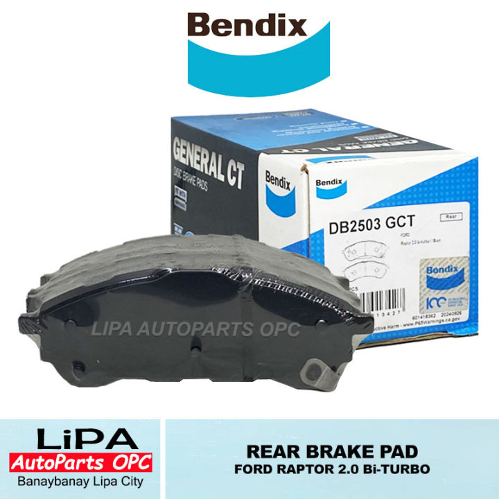 BENDIX REAR BRAKE PAD SET Ford Ranger Raptor 2.0 BI-TURBO 4PCS 2503 ...