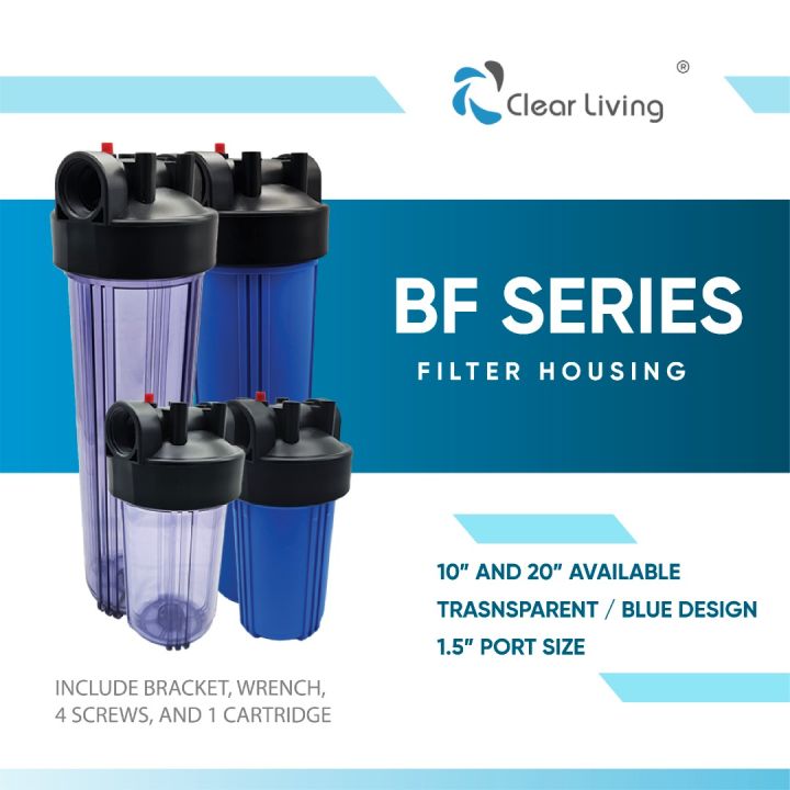 Cleanwash 10 Inch 20 Inch Fat Water Filter Housing | 1.5" Port Clear ...