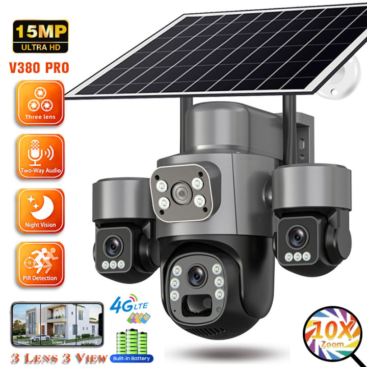 V380 Pro HD 1080P cctv solar outdoor waterproof Camera 4G Sim Outdoor 3 ...