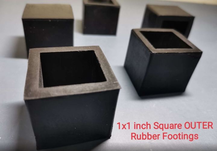 1x1 inch (25mm x 25mm) SQUARE OUTER HEAVY DUTY Rubber Footings | Lazada PH