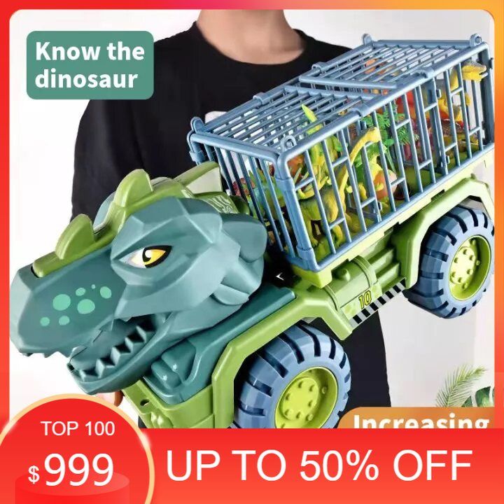 XL Dino Transporter Set: Jurassic Park T-Rex & Engineering Vehicles ...