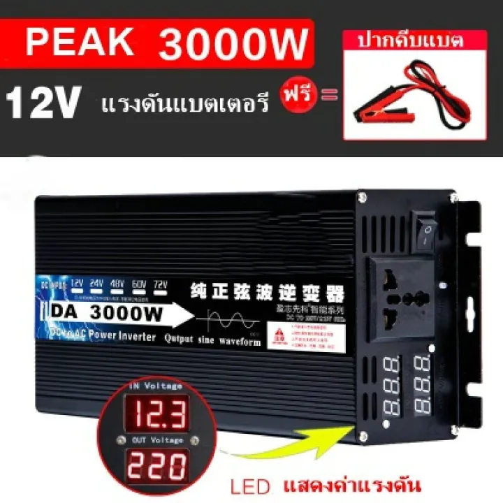BM Inverter 3000W pure sine wave 12V อินเวอร์เตอร์เพียวซายเวฟ 3000W DA ...