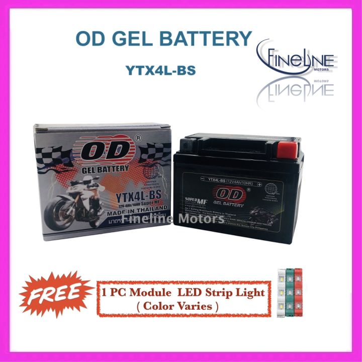 Original OD Gel Battery ( YTX 4LBS ) For Honda Beat or Yamaha SNIPER ...
