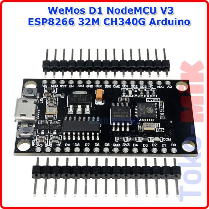 NodeMCU V3 ESP8266 ESP-12 Arduino Node MCU ESP12 CH340 IOT | Lazada Indonesia