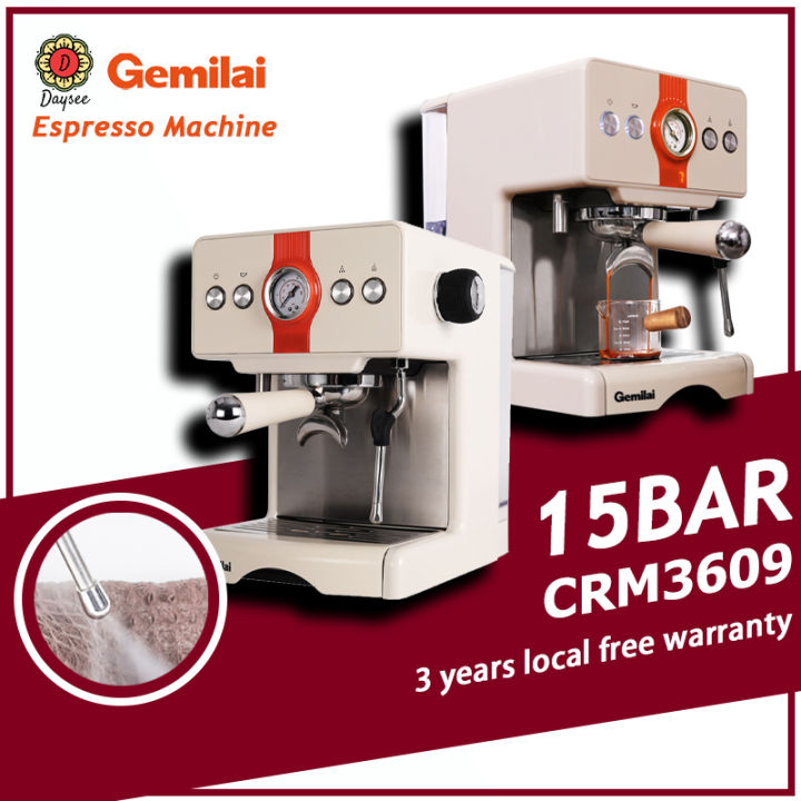 DaySee Gemilai CRM3609 Coffee Maker Machine 15Bar Espresso Coffee ...
