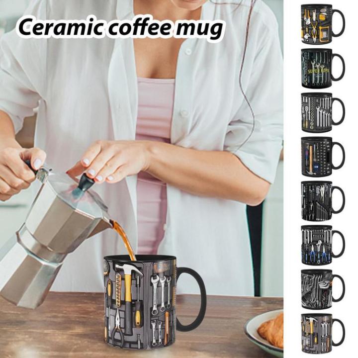 Cawan Kopi Lucu Cawan Cawan Kopi Cawan Kopi Seramik Hitam untuk Mekanik ...