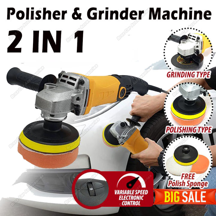 2 In 1 Car Polisher And Angle Grinder Machine 4" With Speed Control ...