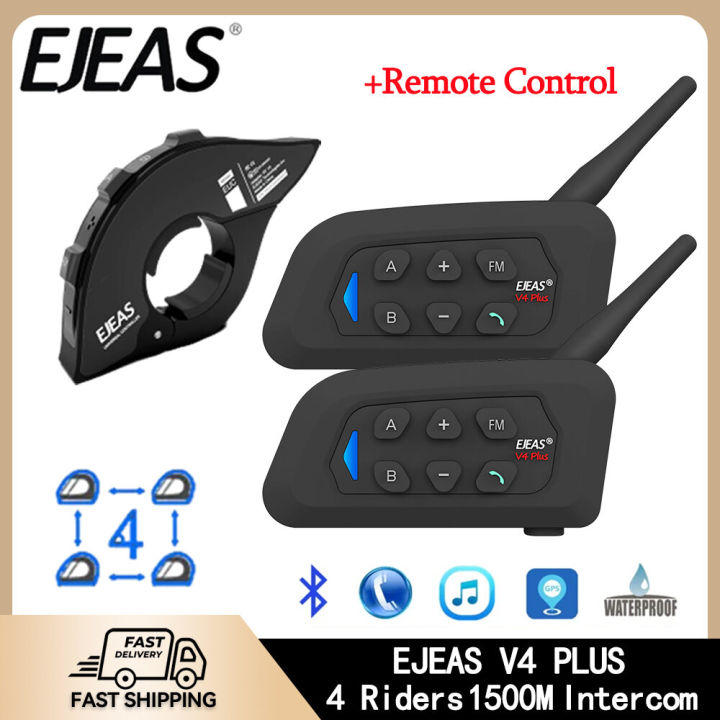 【Bizarre shop】 EJEAS V4 Plus Motorcycle Intercom Helmet Bluetooth ...