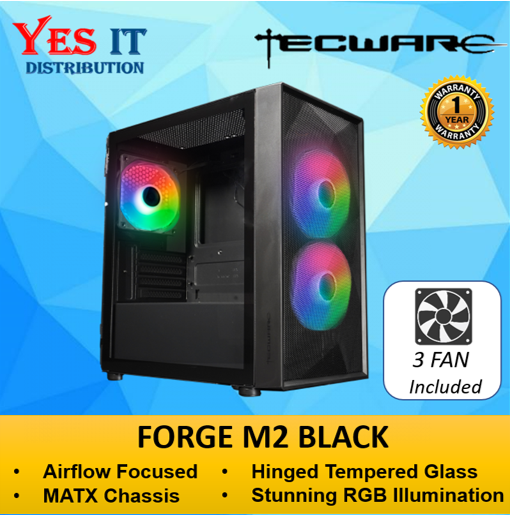 tECWARE FORGE M2 ARGB TG M-ATX CHASSIS (BLACK / WHITE) | Lazada