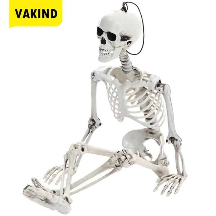 Full Life Size Human Skeleton Halloween Prop 90CM Scary Movable Big ...