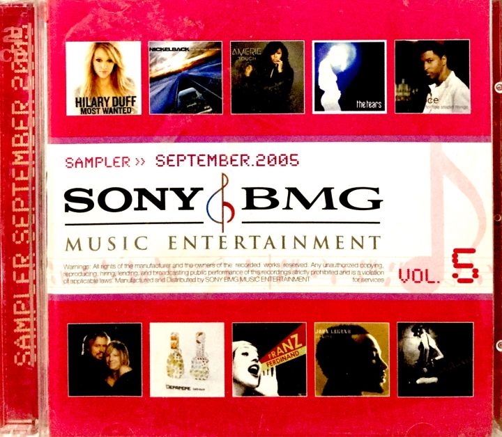 Cdเพลงสากลsony bmg sampler September2005 Vol.5ลิขสิทธิ์แท้ แผ่นใหม่มือ1 ...