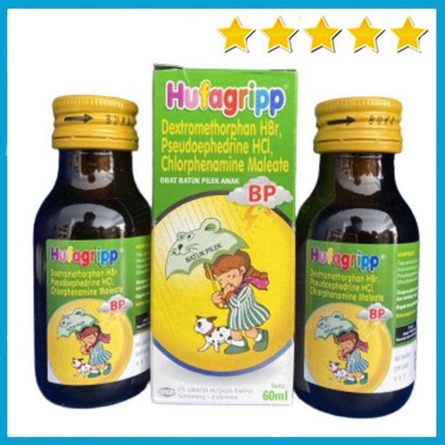 Hufagripp BP Sirup 60 ml Obat Batuk Kering Pilek Hidung Tersumbat Anak ...