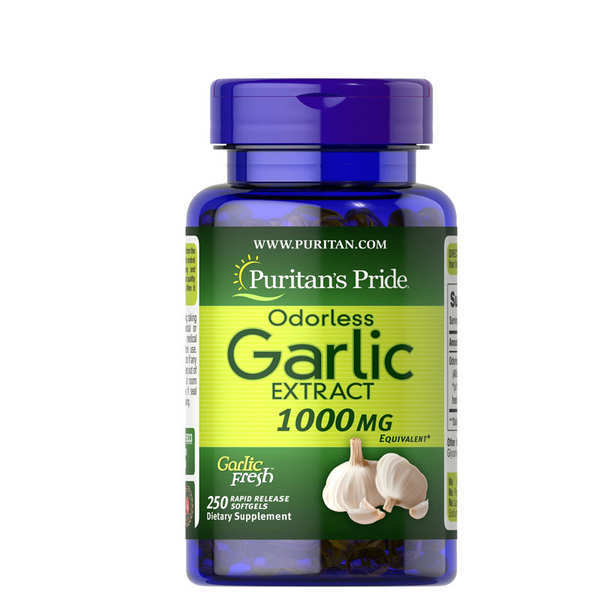 U.S. Puritans Pride Odorless Garlic Essence 1000mg 250 Tablets | Lazada