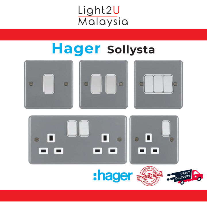 Hager Sollysta Switch Socket || Metalclad Switch Socket | Lazada