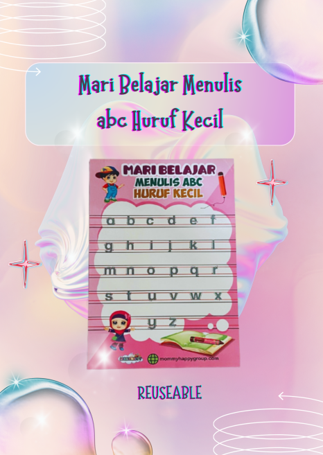 MARI BELAJAR MENULIS abc HURUF KECIL - REUSEABLE CARD | Lazada