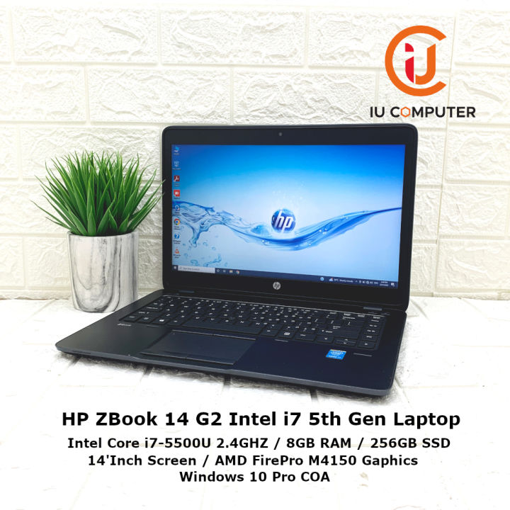 HP ZBOOK 14 G2 INTEL CORE I7-5500U 8GB RAM 256GB SSD AMD FIREPRO M4150 ...
