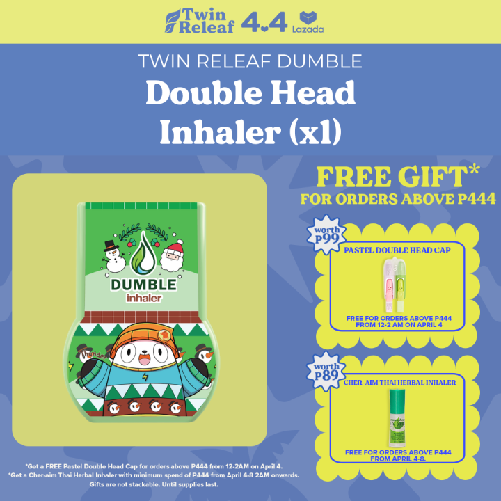 Twin Releaf Dumble Double Head Inhaler [Soothing Vapors, Relieves Nasal ...