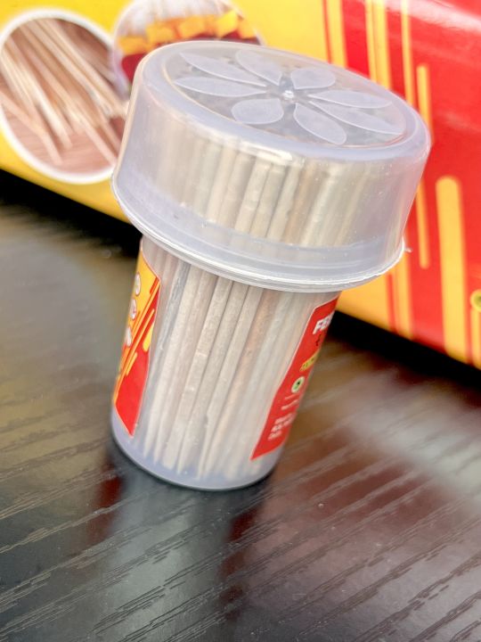 wooden toothpick box of 70 pcs travel toothpick in cute box | Lazada ...