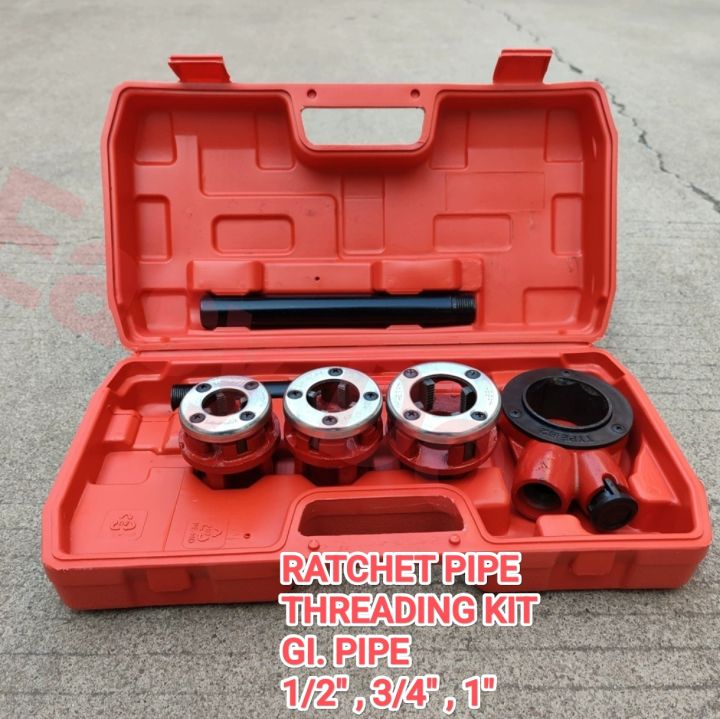 ( 1/2" , 3/4" , 1" ) Manual Ratchet Pipe Threading Kit Manual Ratchet ...