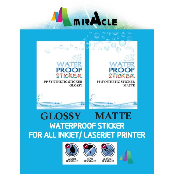 A3 A4 WATERPROOF PP Synthetic Sticker Label for inkjet printer | Lazada