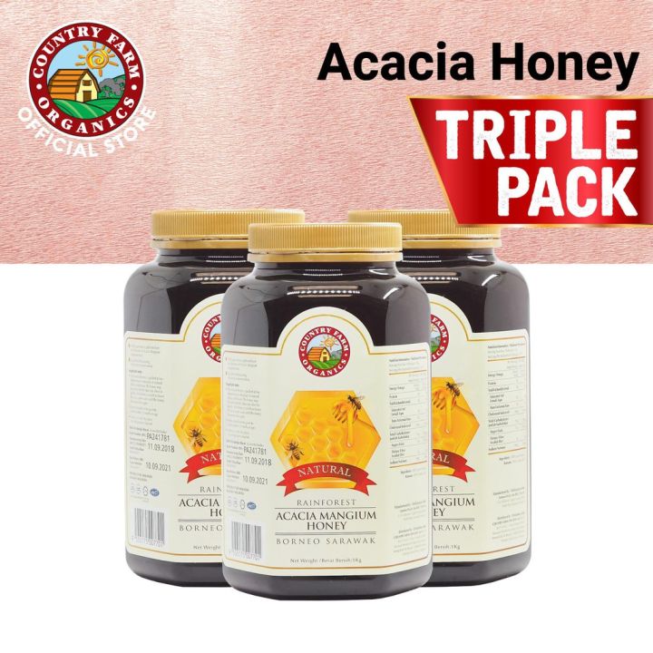 Country Farm Natural Rainforest Acacia Honey (1kgX3/1KG) (Expiry: 12/ ...