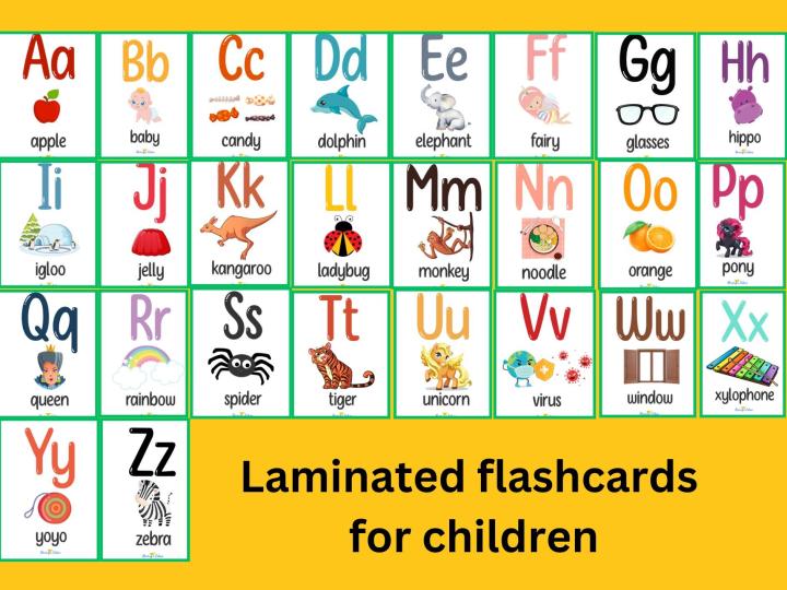 ALPHABET LAMINATED FLASH CARD A-Z for children | Lazada PH