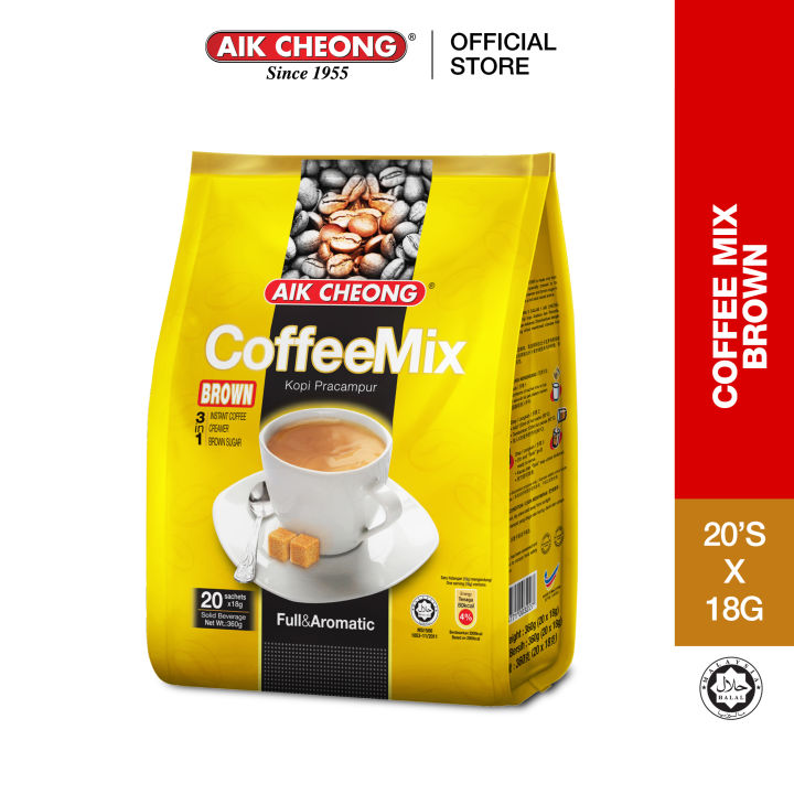 AIK CHEONG Coffee Mix 3in1 360g (18g x 20 sachets) - Brown Sugar | Lazada