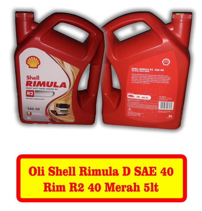oli shell rimula d sae 40 rim r2 40 merah 5 liter ORIGINAL -10248 ...