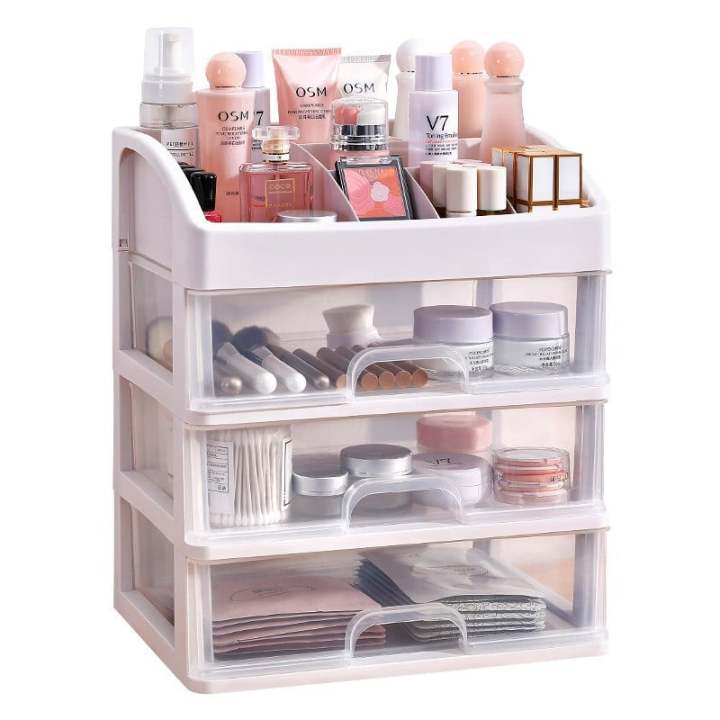 3 Layer Cosmetic Desktop Organizer Table Make-up Transparent Plastic ...