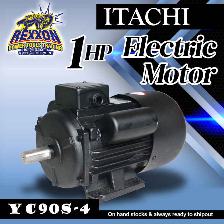 ITACHI 1HP Single Phase Electric Motor / Induction Motor YC90S-4 Rexxon ...