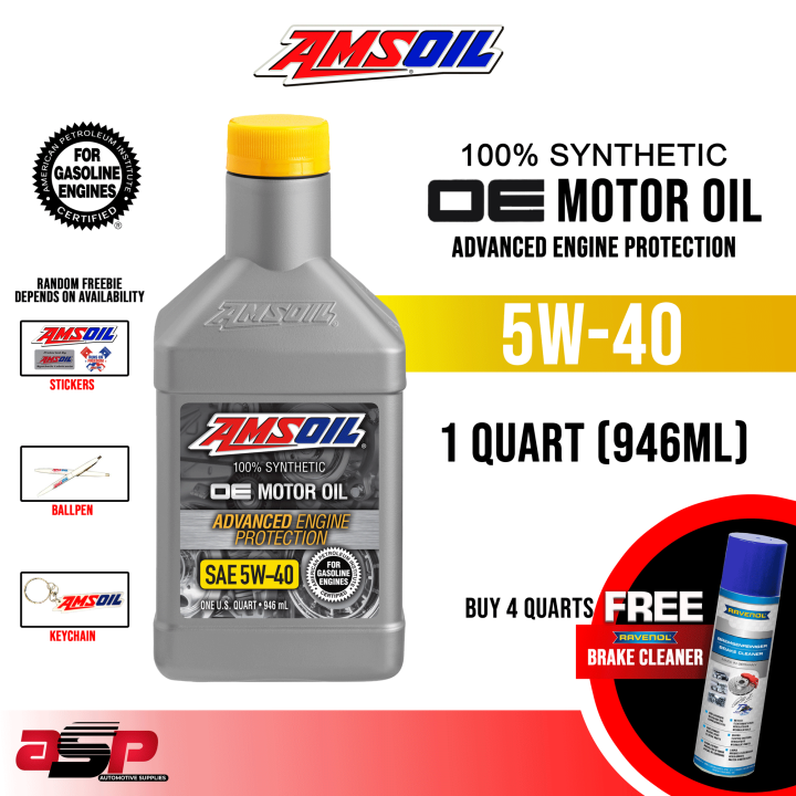 AMSOIL OE Series 5W-40 100% Synthetic Gasoline Oil 1 Quart (946ml ...