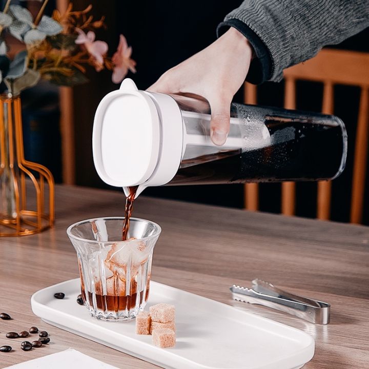 1100ML Cold Brew Coffee Maker Iced Coffee Pot Cold Drinks Maker Airtight Seal Silicone with ...