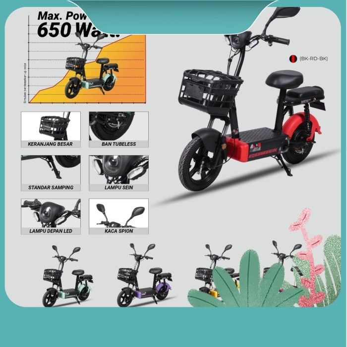 Sepeda Listrik Genio Rubick Ravena moped | Lazada Indonesia