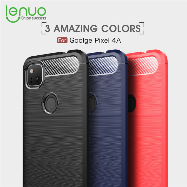Lenuo for Google Pixel 4a Case - Carbon Fiber Silicone Brushed Cell ...