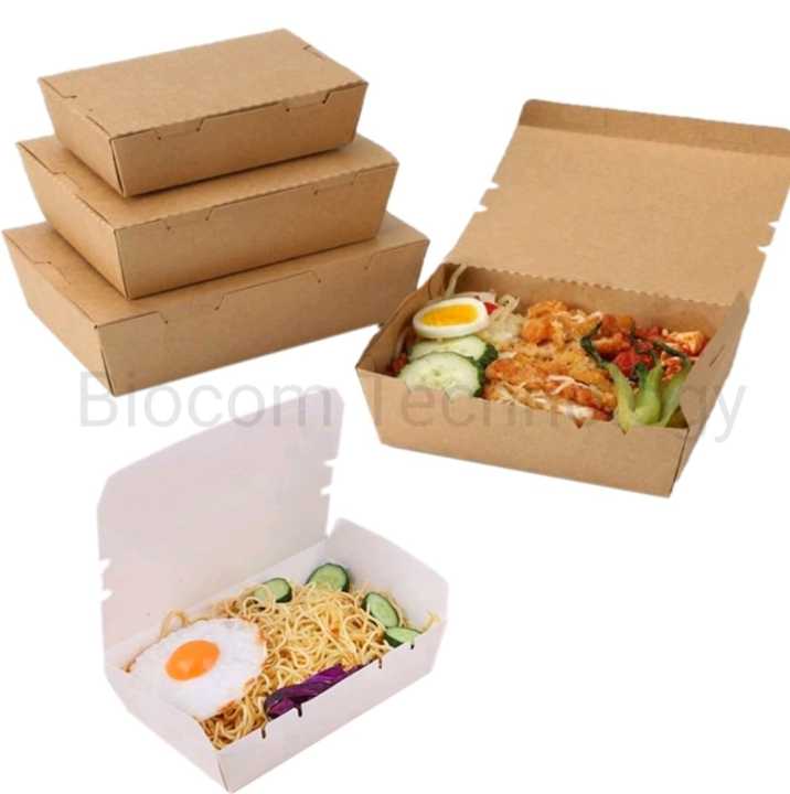 Assorted Models Biodegradable Brown Kraft Paper Lunch Box Disposable ...